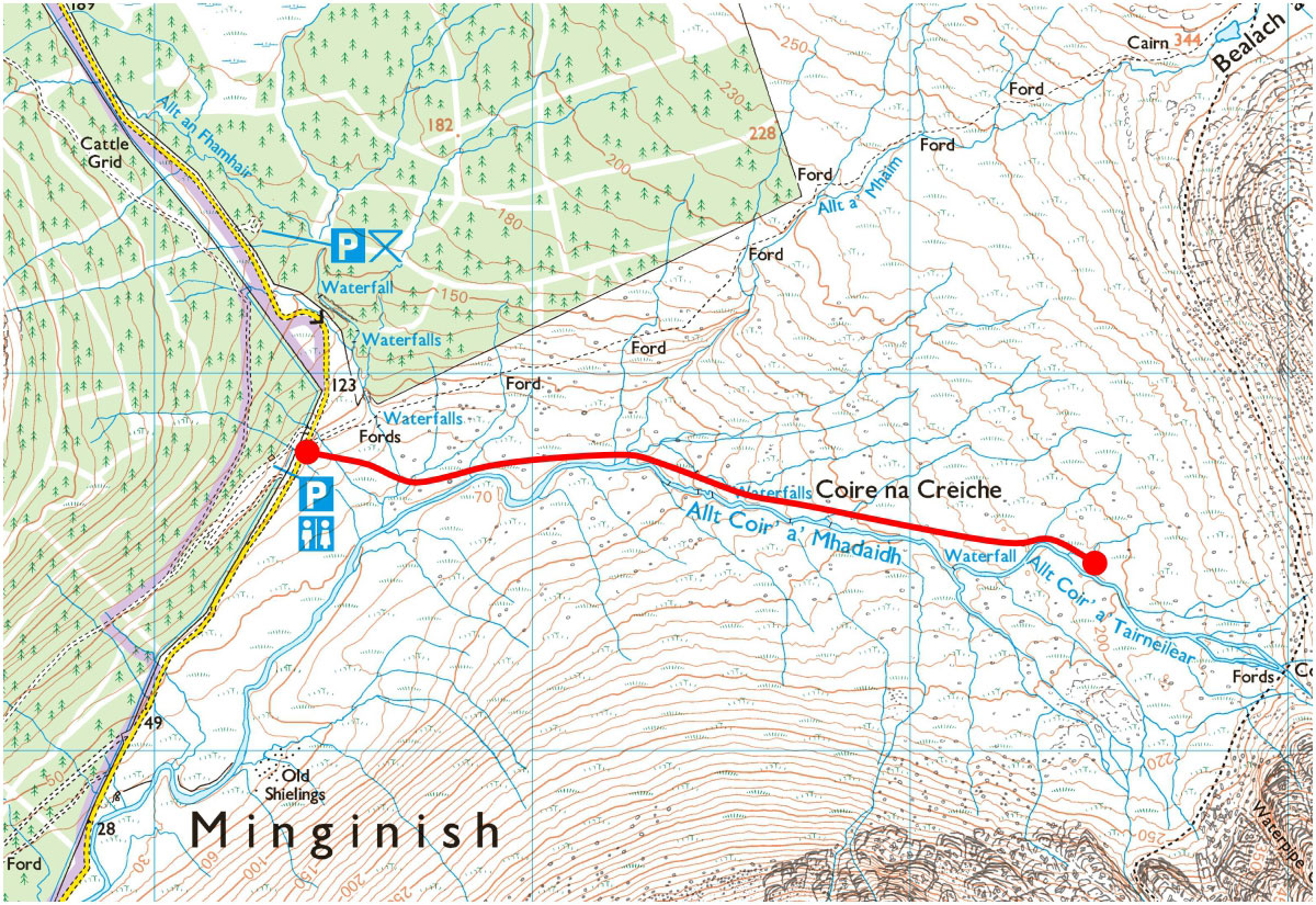 Fairy Pools walk on the Isle of Skye in Scotland.